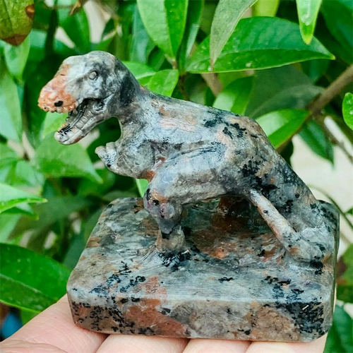 Natural flame stone dinosaur skull hand-carved quartz crystal reiki ...