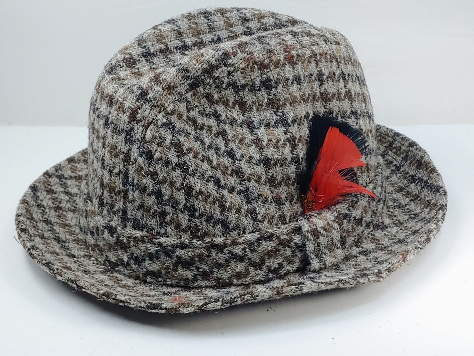 🔥Kangol Jacquard Player Fedora Size Med Brown Gray Tan Geo Design ...