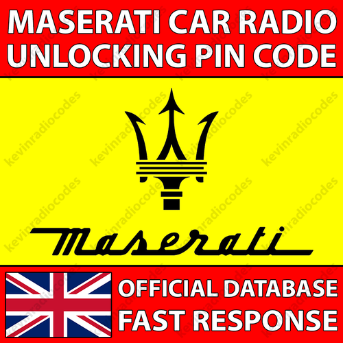 MASERATI RADIO CODE UNLOCKING PIN FOR 8.4 TOUCH SCREEN VP4 M139 CN+D R1 INT 3B | eBay UK