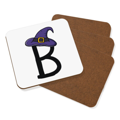 Letter B Witches Wizard Hat Coaster Drinks Mat Set Of 4 Witch Halloween ...