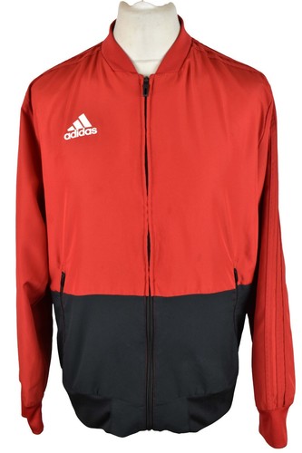 ADIDAS Red Windcheater Jacket Size L Mens Full Zip Sportswear Outdoors ...