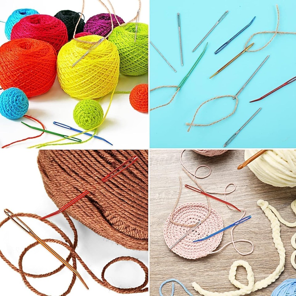 16 PCS Large Eye Blunt Darning Needles for Wool Crochet Tapestry ...