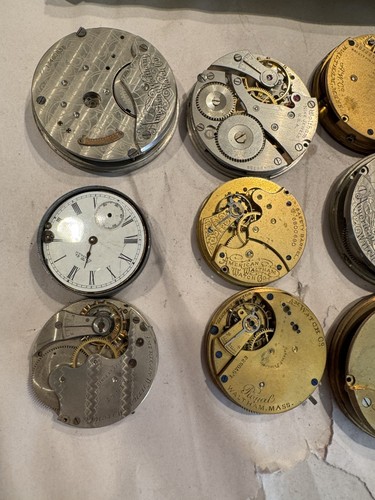 Huge Lot Of Antique Waltham Pocket Watch Movements, Dials, Parts | eBay