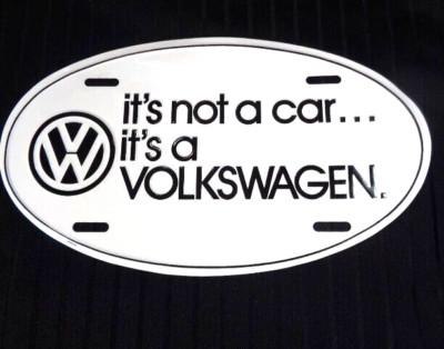 It's Not A Car It's A Volkswagen Vintage VW Booster Oval License Plate ...