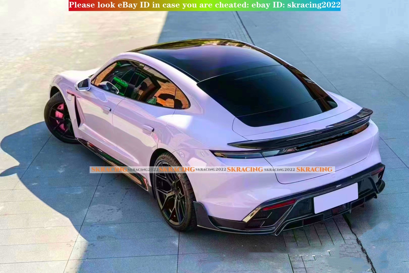 For Porsche Taycan 2020 2021 2022 Carbon Fiber Rear Spoiler Tail Trunk ...
