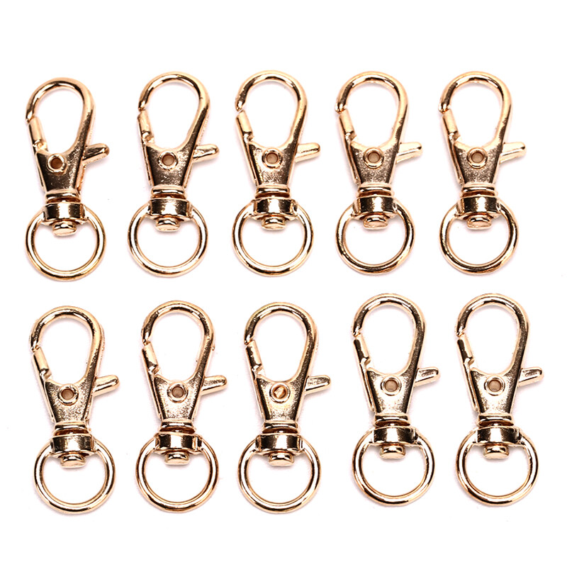 10pc Swivel Clips Snap Lobster Clasp Hook Key Ring Hooks DIY Jewelry ...