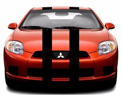 Fits Mitsubishi ECLIPSE Center RACING STRIPES 6" Double Vinyl Decals ...