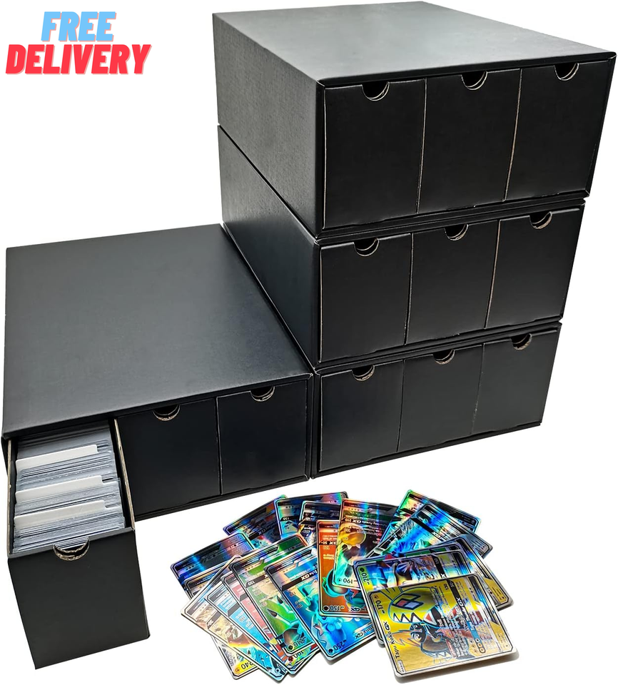 Trading Cardboard Card Storage Box - with 12 600-Count & 50 Card ...