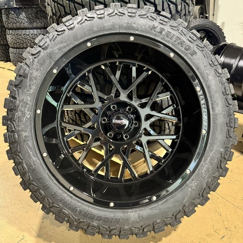 4 22x12 Vision Rocker Gloss Black Wheels 35" RT MT Tires 5x5 Jeep ...