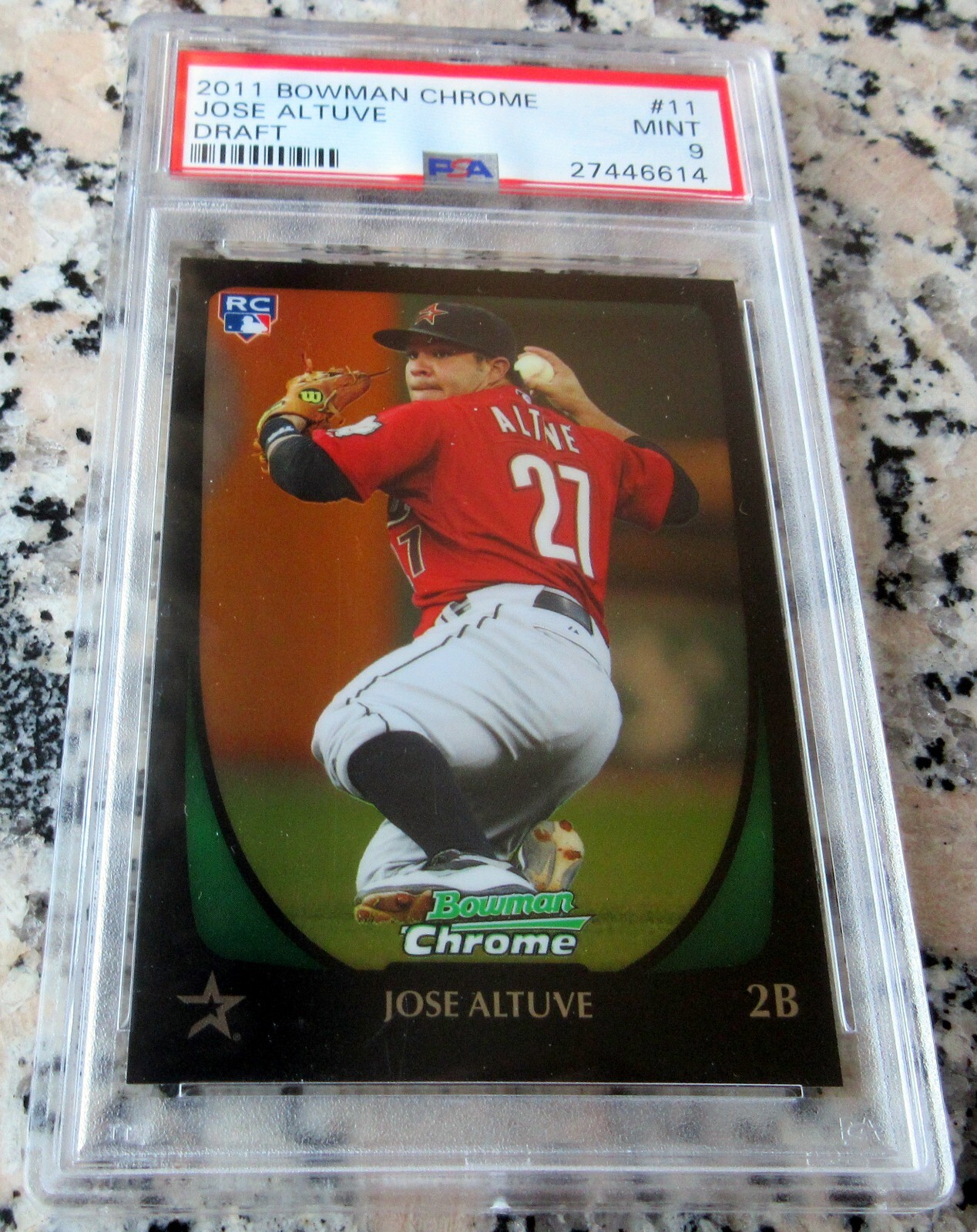 JOSE ALTUVE 2011 Bowman Chrome Rookie Card RC Logo PSA 9 MINT 2xWS ...