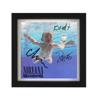 NIRVANA w/ Kurt Cobain Fully Signed 1991 "Nevermind" Record Album Cover ...