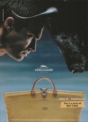vintage LONGCHAMP 1-Page Magazine PRINT AD Fall 2002 "WILD MEN" man and ...