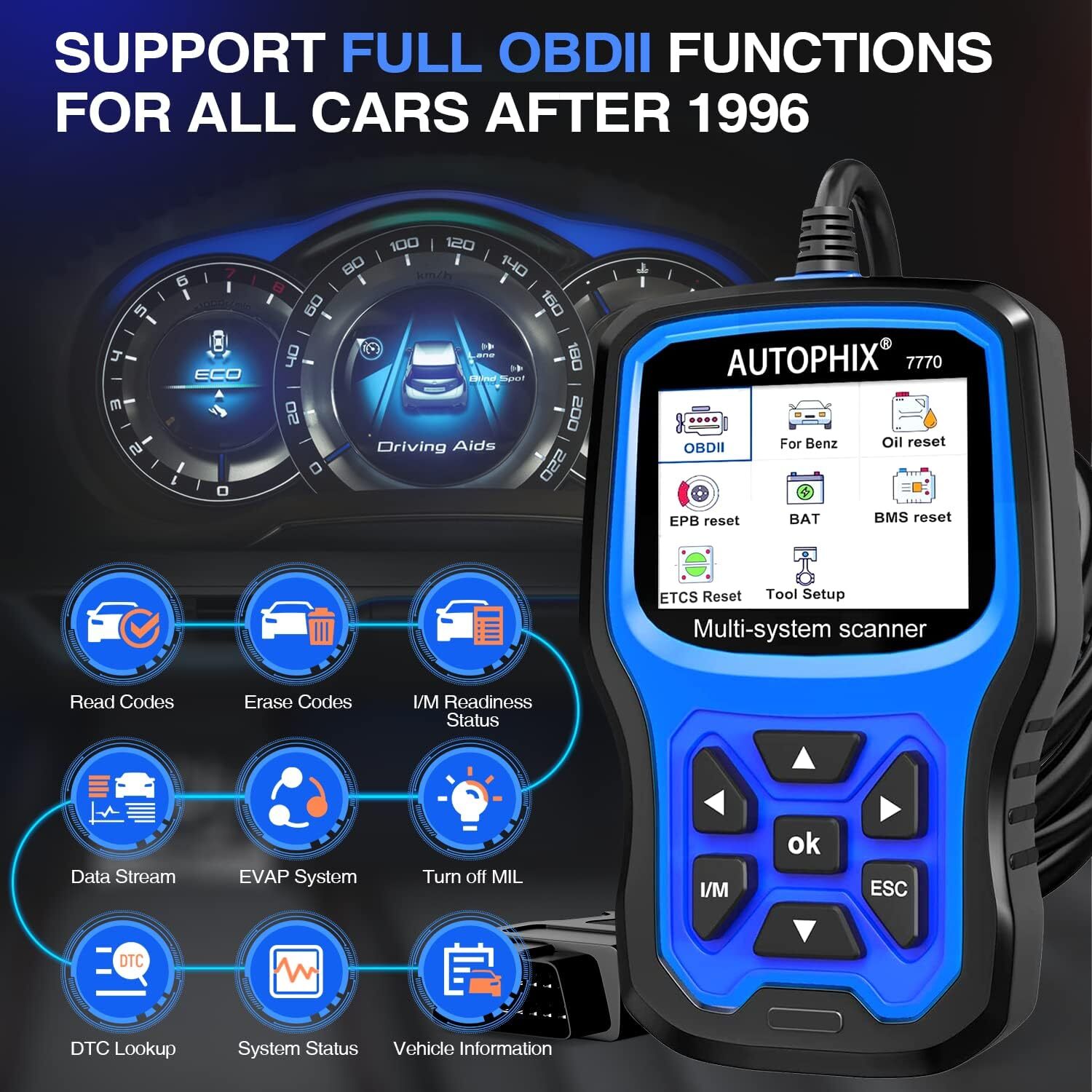 AUTOPHIX 7770 Full System OBD2 Scanner for Mercedes Benz Diagnostic ...