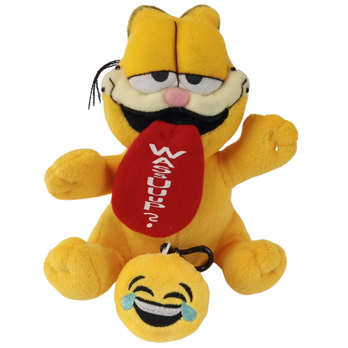 Garfield Plush Toy with Emoji Keychain - "Wassup?" Tongue - 8" | eBay