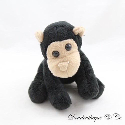 Peluche singe PETJES WORLD noir marron assis 12 cm (CEMO) | eBay