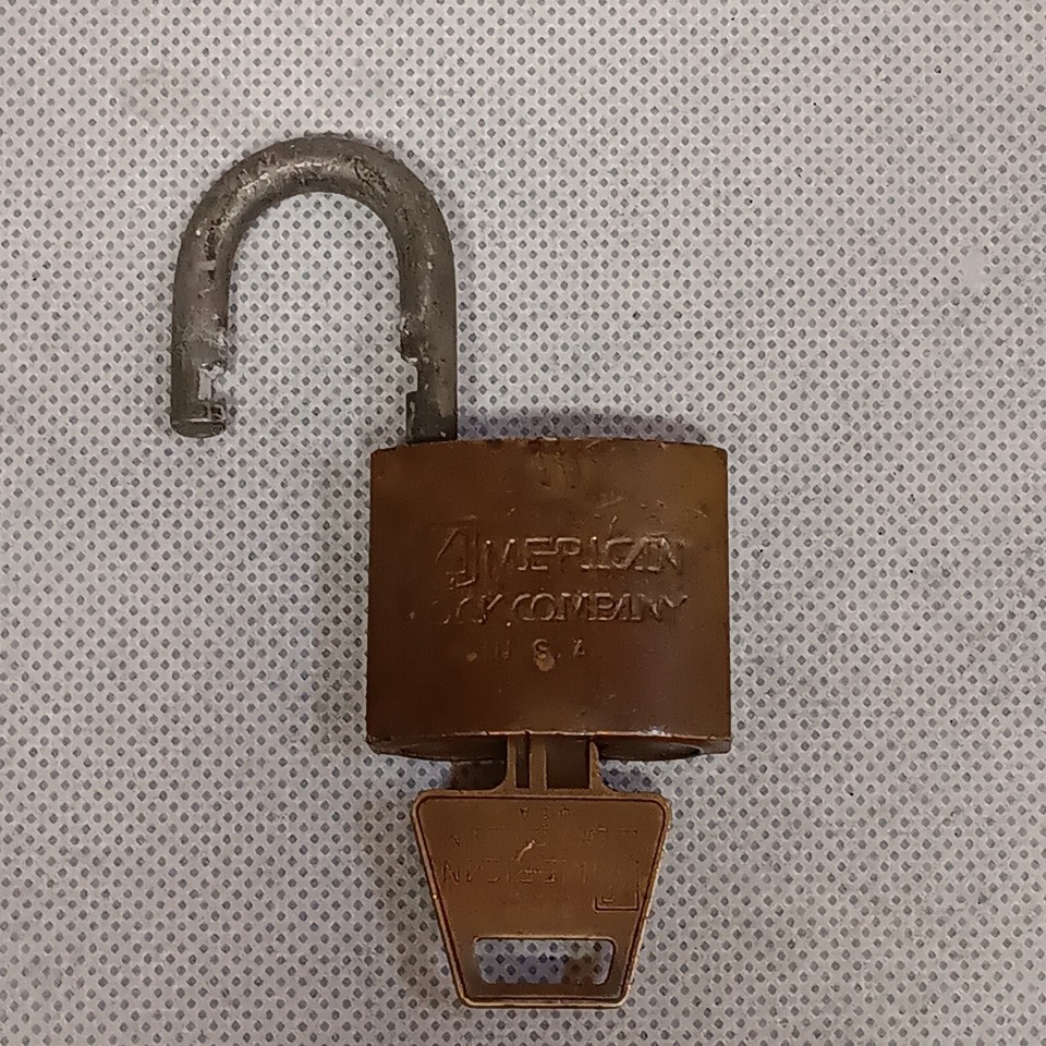 American Lock Company Brass Padlock With Key - WORKS Hardened Steel ...
