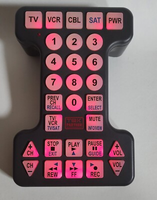 Tek Partner Universal BIG Button Light Up Remote Control Tested BD-0561 ...