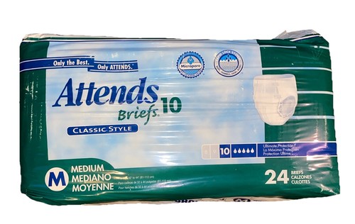 Vintage Attends Briefs 10 Micropore Medium Classic Style 24 Adult ...