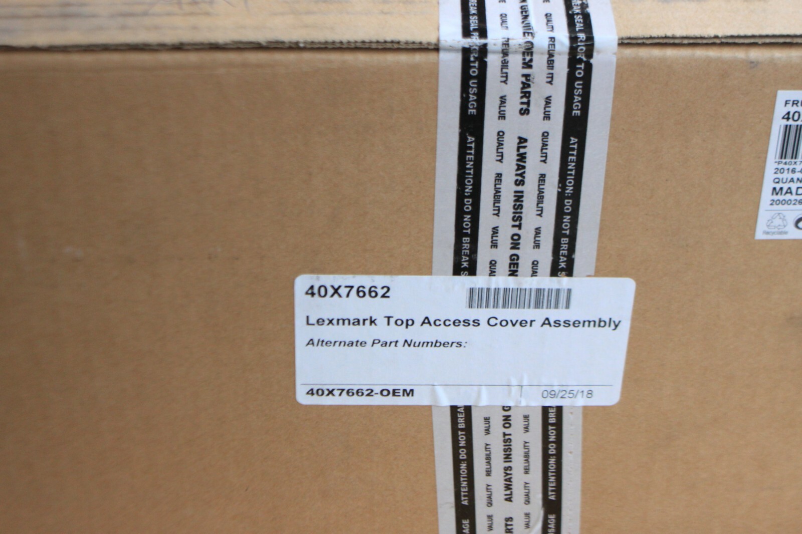 Genuine OEM Lexmark 40X7662 Top Access Cover Assembly Lexmark X746 X748 ...