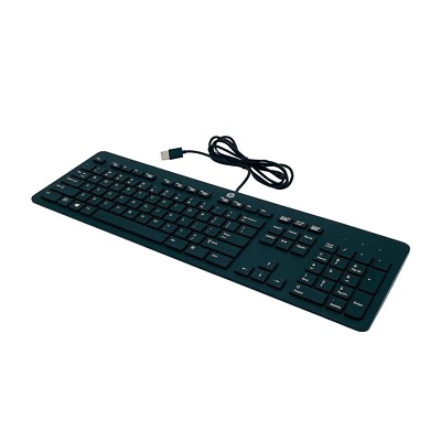 Genuine HP KBAR211 Computer USB Wired Black Keyboard iOS/Windows 803181 ...
