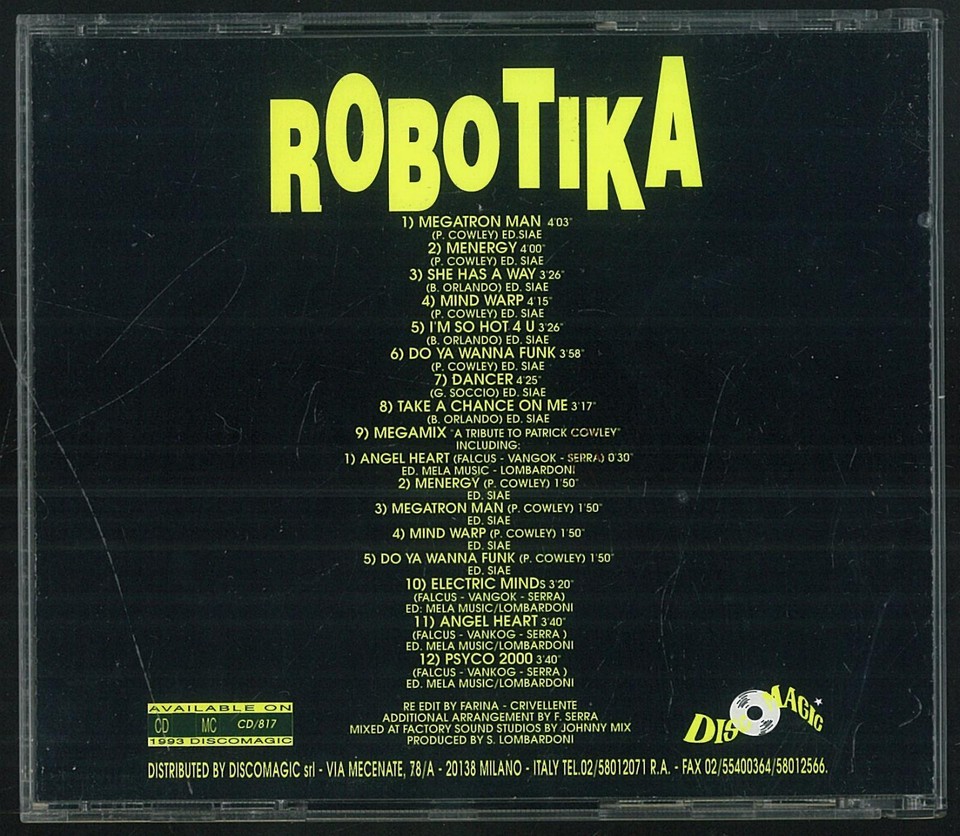 ROBOTIKA COMPILATION CD/817 1993 DISCOMAGIC CD OTTIMO USATO | eBay
