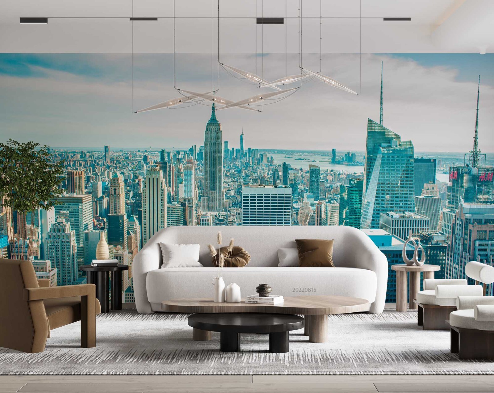 3D Sky Cloud City Building Self-adhesive Removable Wallpaper Murals ...