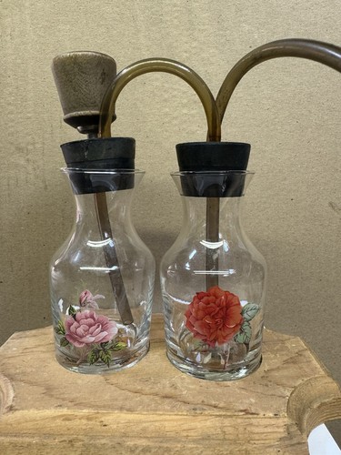 RARE! Never Used tobacco double bong pipe flower 1970's Woodstock Glass ...