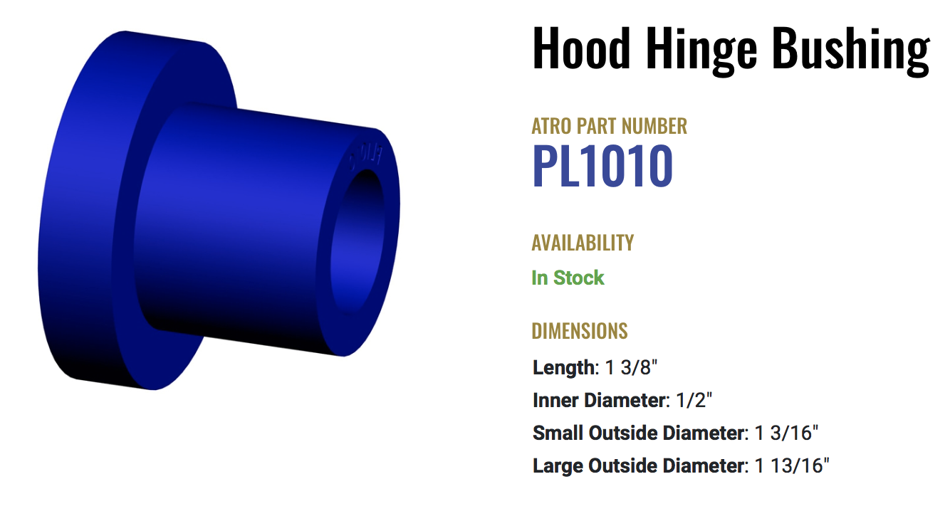 Atro Polyurethane Kenworth Hood Hinge Bushing K066-218 | eBay