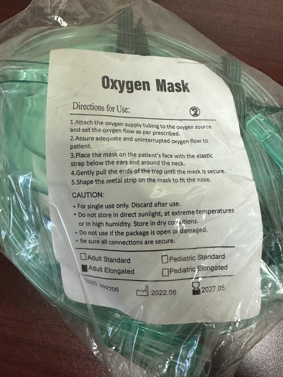 Adult Oxygen Masks w/7ft Long Tubing One Size 2Pack | eBay