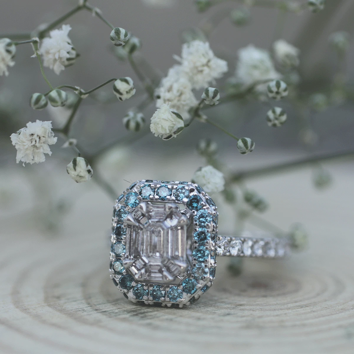 Fancy Blue Diamond Engagement Rings