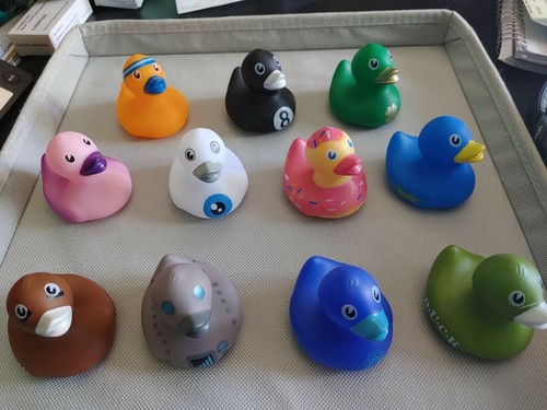 2" Rubber Ducks Set of 11 Perfect for Ducking. Eight Ball, Football ...