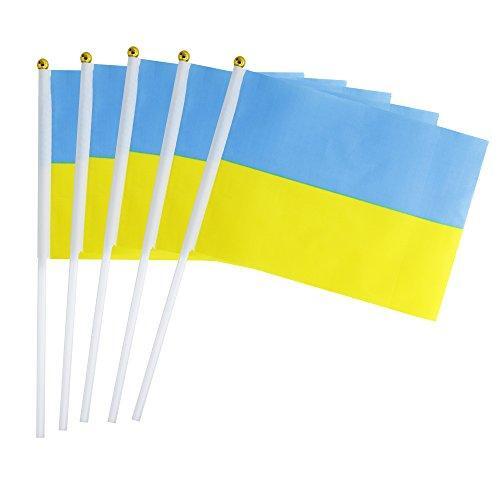 25 Pack Hand Held Small Mini Flag Ukraine Flag Ukrainian Flag Stick ...