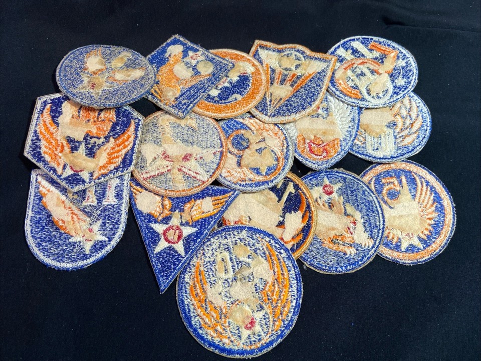 WWII AAF Numbered Air Force Patch Lot (16) - SSI - Embroidered- No Glow ...