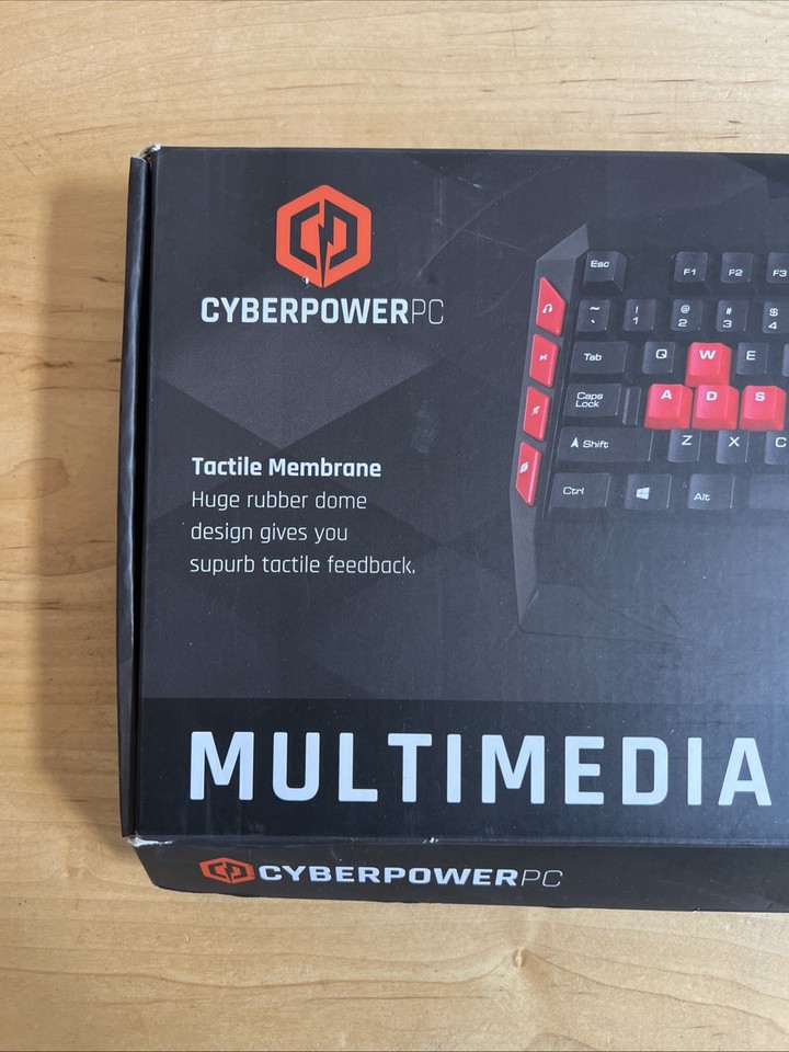 Cyberpower PC Gaming Keyboard Multimedia Gaming Wired USB Keyboard BNIP ...
