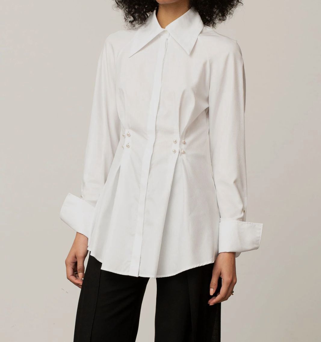 $495 Palmer Harding Women's White Long-Sleeve Blouse Top Shirt Size ...