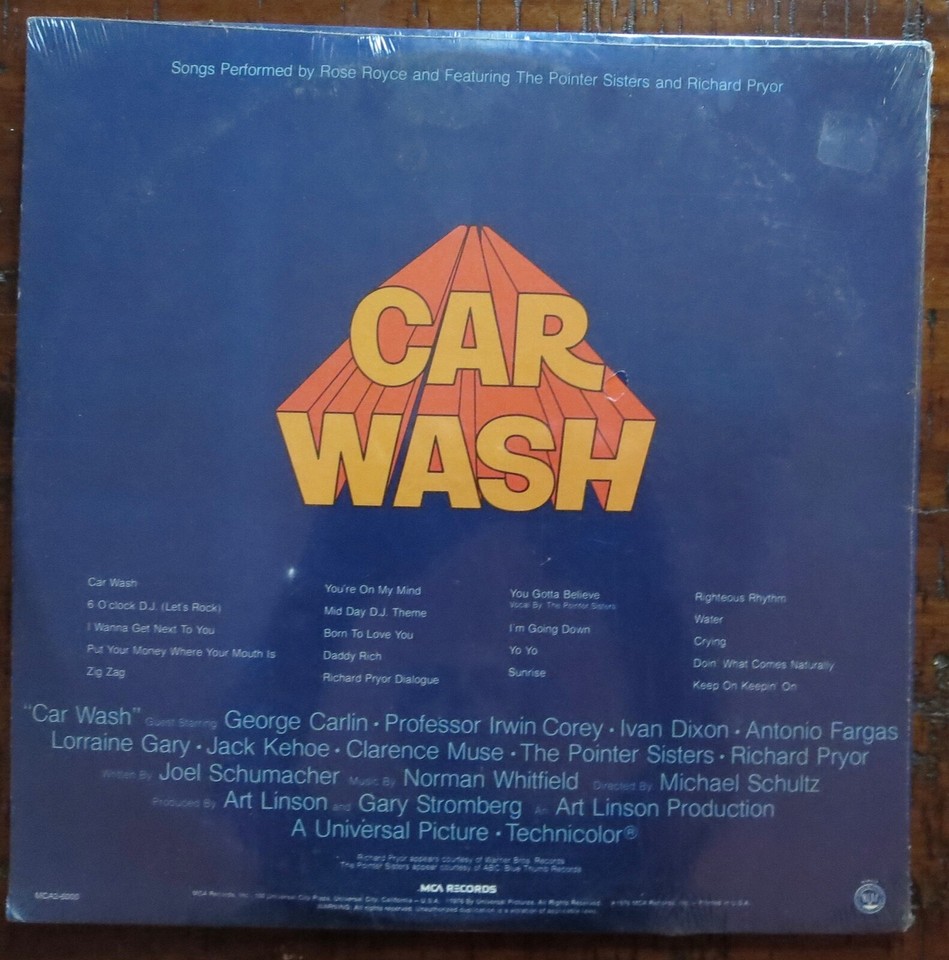 CAR WASH soundtrack Rose Royce Pointer Sisters+ USA New Sealed Old ...