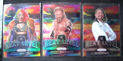 2022 PANINI PRIZM WWE NEXT LEVEL 3-CARD LOT Asuka (Green)/Edge (Green ...