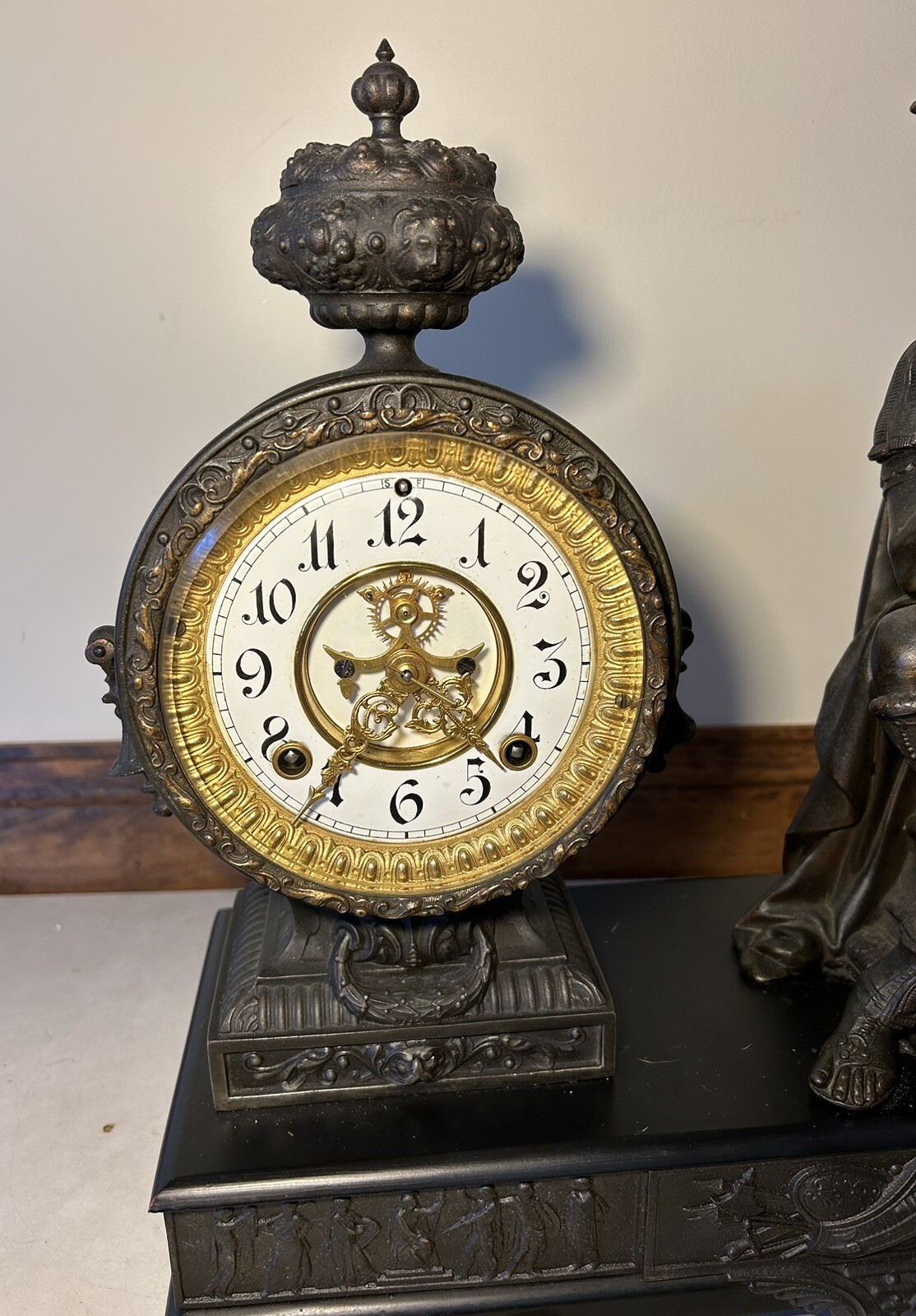 Large Ansonia Mercury Hermes Figural Statue Japanese Bronze Mantel ...