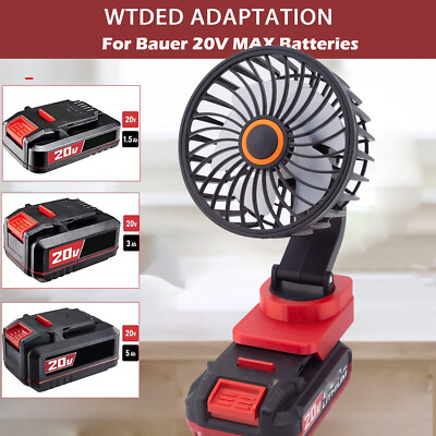 Cordles Outdoor Camping Fan For BAUER 20V Li-Ion Battery Portable ...