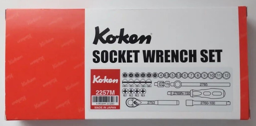 KOKEN 1/4" SOCKET WRENCH SET (31pcs) 2257M | eBay