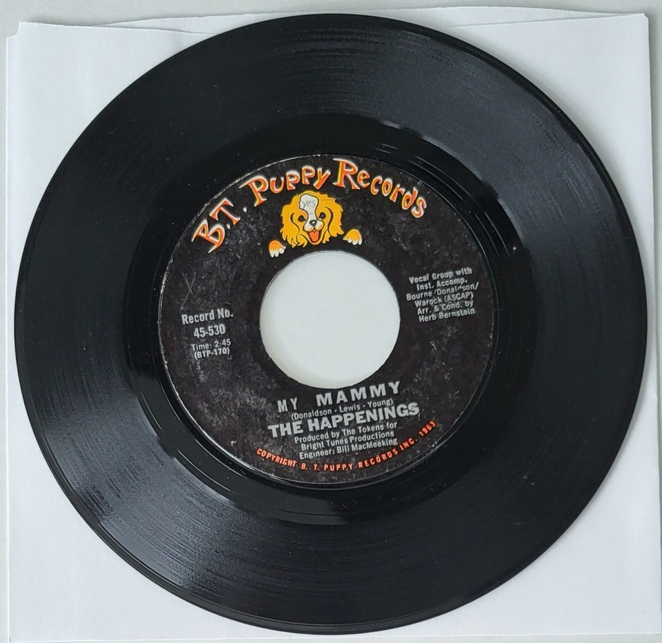 The Happenings...."I Believe In Nothing & My Mammy" 45 RPM 7" Vinyl ...