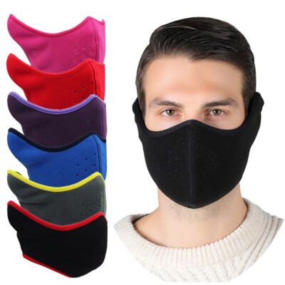Winter Fleece Warm Windproof Half Face Mask for Men Women Outdoor Ski ...