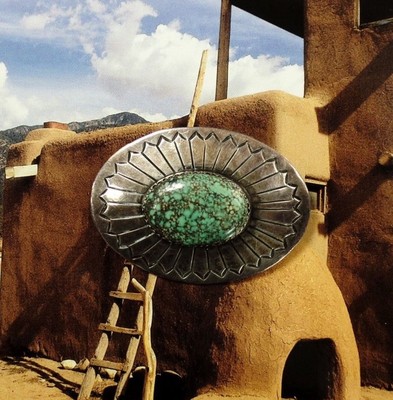 Vintage Concha Pin Sterling Silver Turquoise - Great Stone | eBay