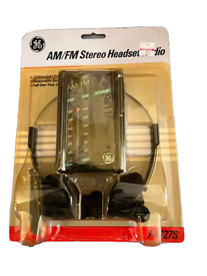 Vtg General Electric AM/FM Stereo Headset Radio Model 7-1627S New In ...
