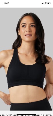 NWT 32 Degrees COOL Women's Size M Seamless Racerback Sports Bra Black ...