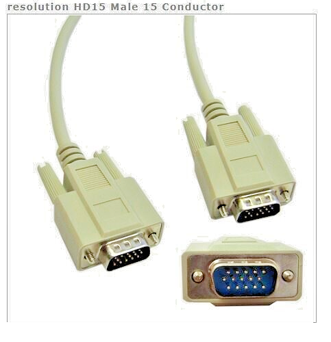 10ft VGA Cable Low resolution HD15 Male 15 Conductor 10H1-01110 | eBay