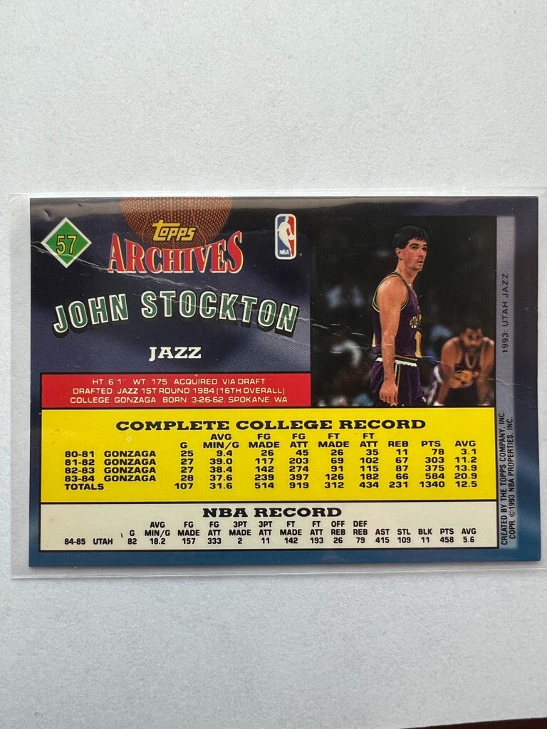1992-93 Topps Archives - #57 John Stockton for sale online | eBay