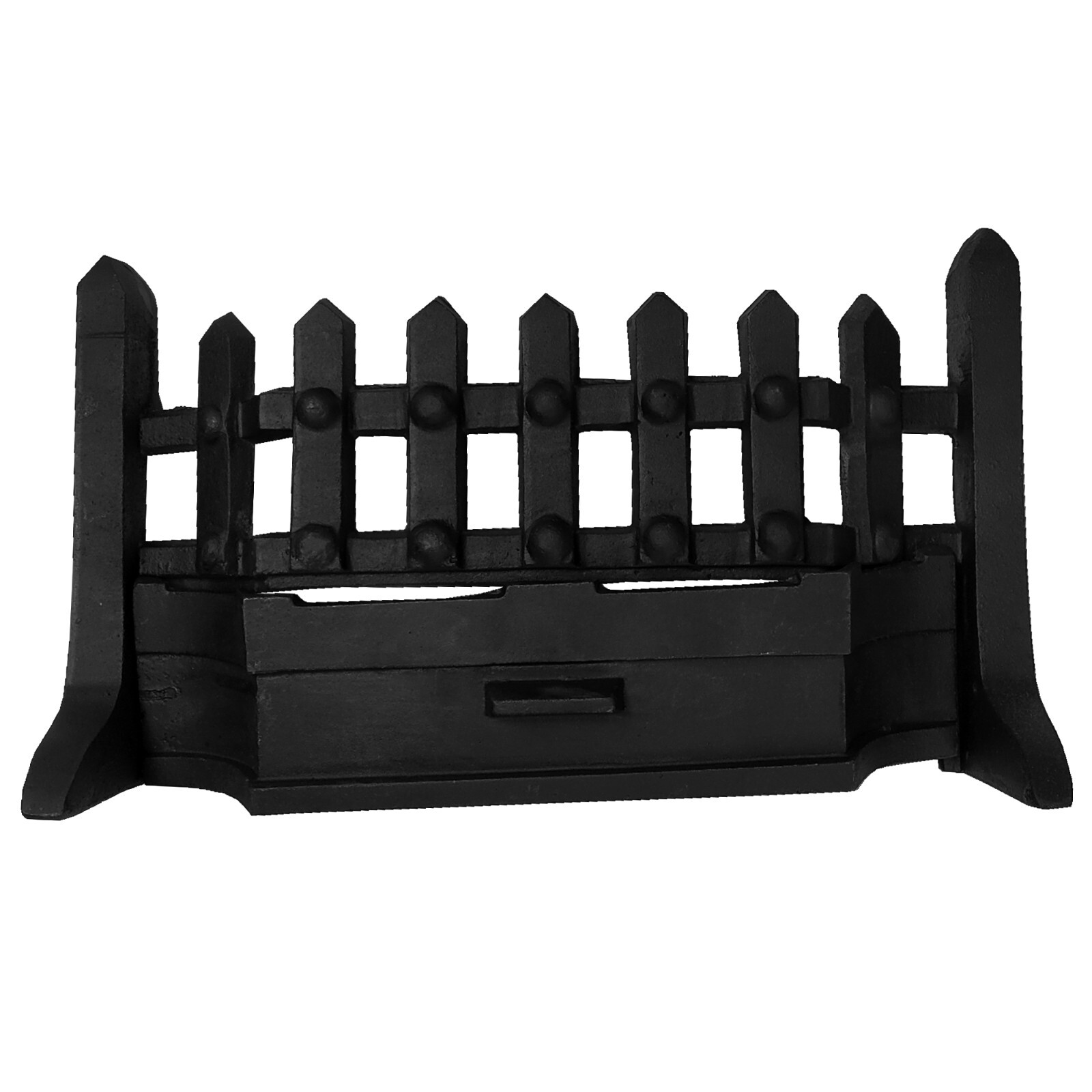 Cast Iron Fire Front Fret Castle Medieval Gothic style 16" - Matt Black ...