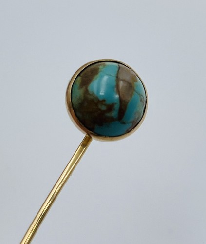 Antique Victorian 14k Yellow Gold Blue Turquoise Stick Pin | eBay