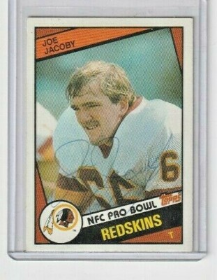 1984 JOE JACOBY TOPPS SIGNED AUTOGRAPHED CARD REAL DEAL REDSKINS | eBay